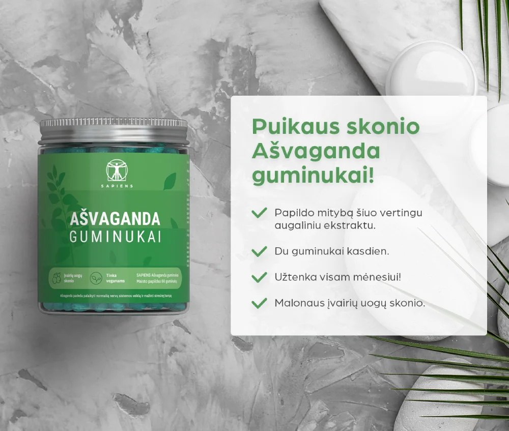 Ašvaganda guminukai 1+1 | Sapiens Ašvaganda guminukai 1+1 | Sapiens