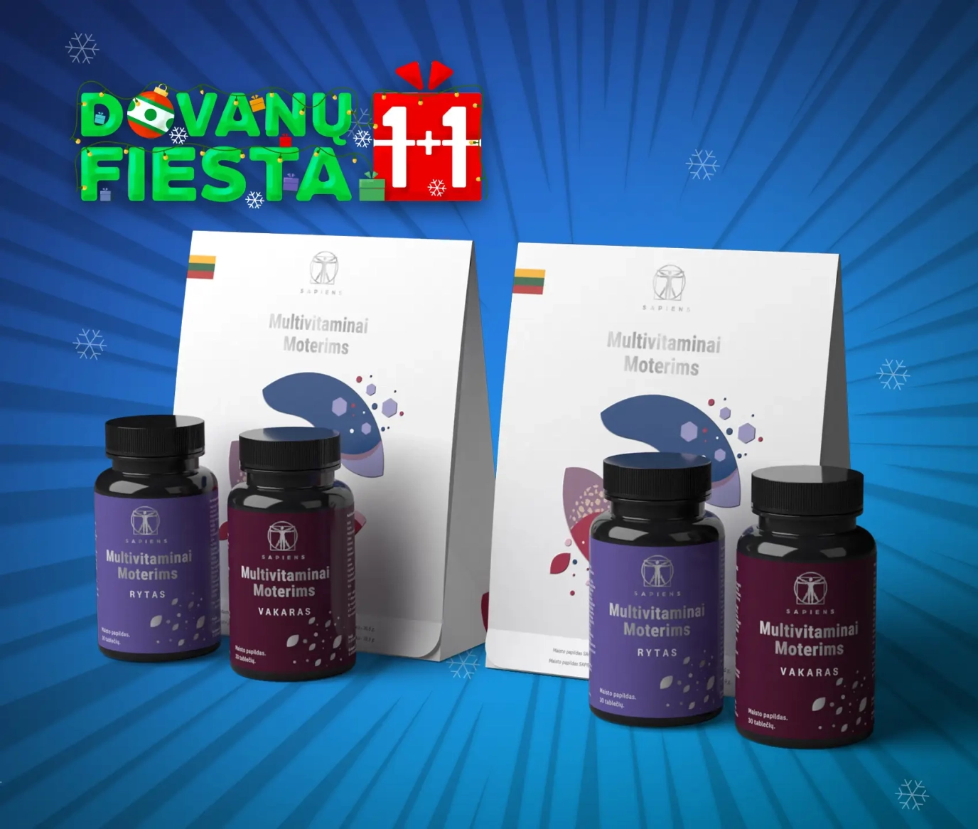 Multivitaminai Moterims 1+1 | Sapiens