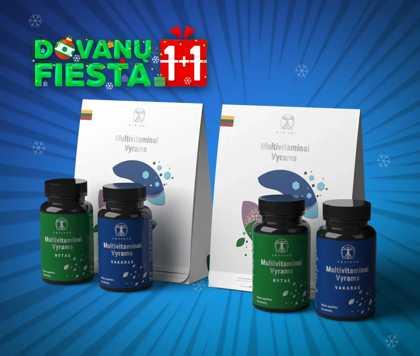 Multivitaminai Vyrams 1+1 | Sapiens